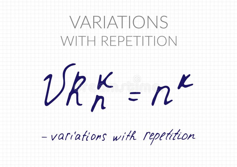 Variations with Repetition Formula Stock Vector - Illustration of paper ...