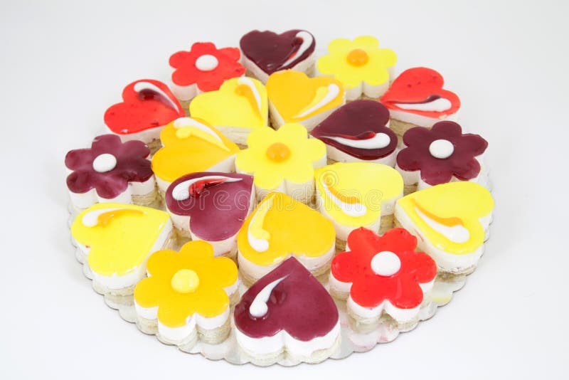 Variations of Small Cakes with with Different Stuffing. Party Platter ...