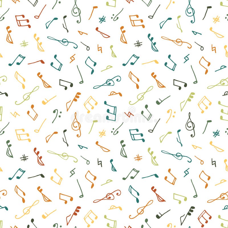 Varicolored Seamless Music Pattern Stock Vector - Illustration of pack ...