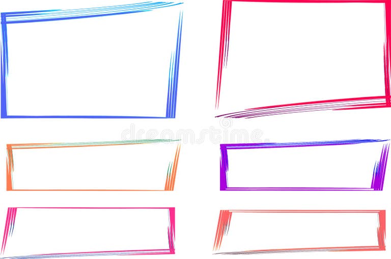 Varicoloured Abstract Square and Rectangular Irregular Line Art Frames ...