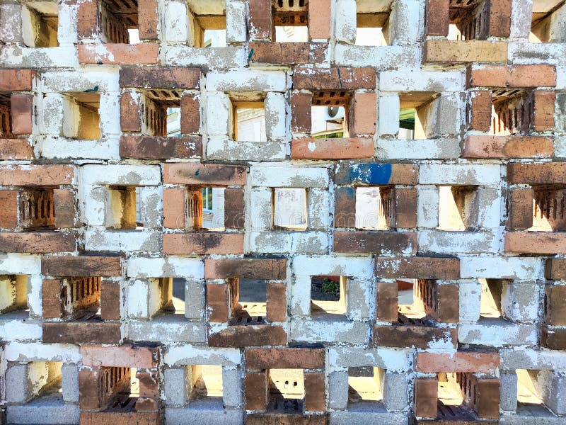 Brick Wall with Varied Patterns and Textures in Daylight. Background ...