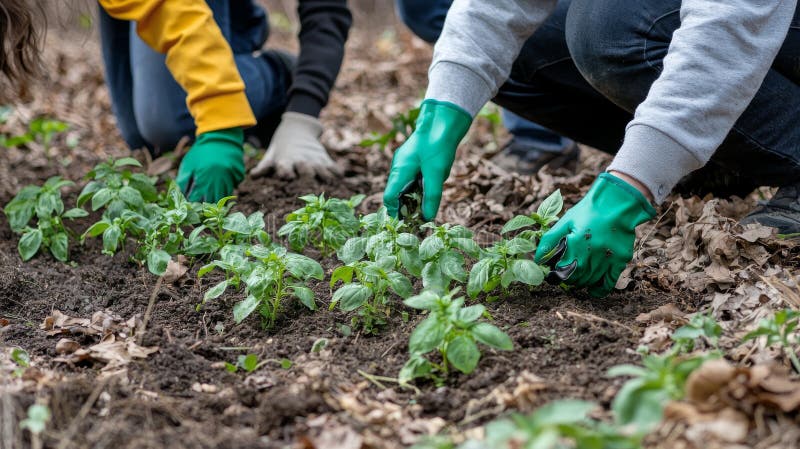 A Varied Community Garden Project Where All Members Work Collectively ...