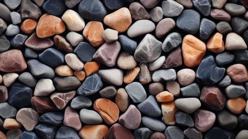 Varied Pebble Stones Texture with Natural Hues Stock Image - Image of ...