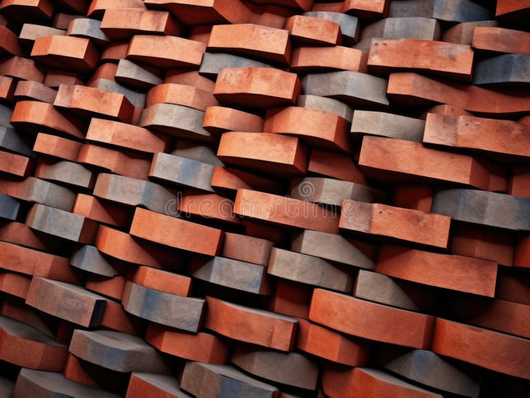 Varied Textured Bricks Laid in a Staggered Wall Pattern Stock Photo ...