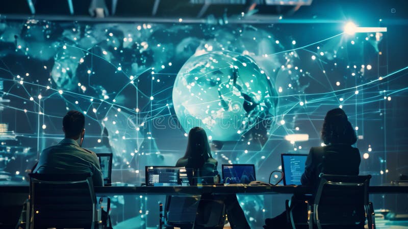 A Varied Remote Team Working on a Project in a Modern Space with a ...