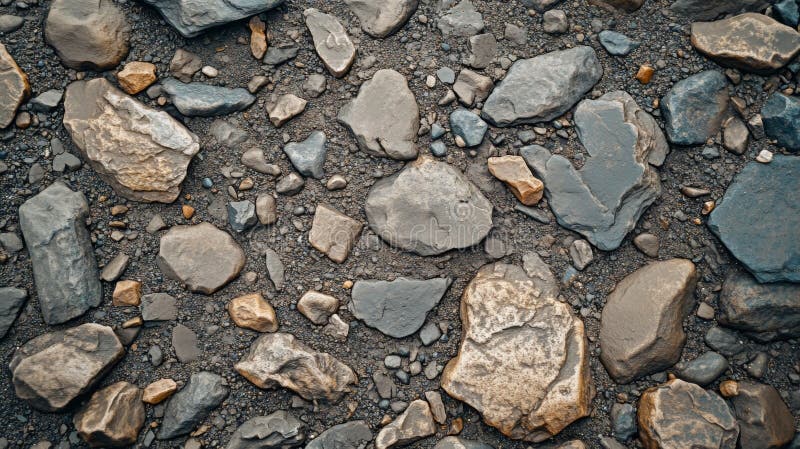 Varied Sized Rocks and Pebbles Ground Surface Stock Illustration ...