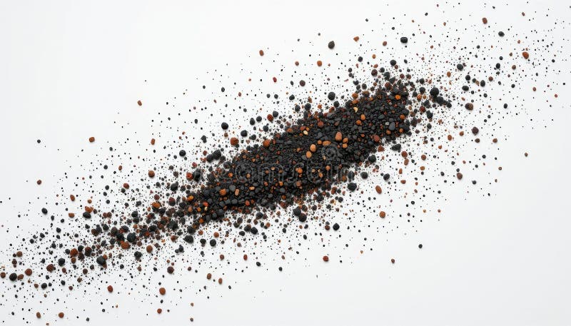 Varied Small Seeds and Particles Scattered on White Surface Background ...