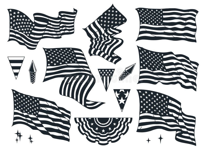 Varied US Flag Designs for Decor Stock Vector - Illustration of visual ...