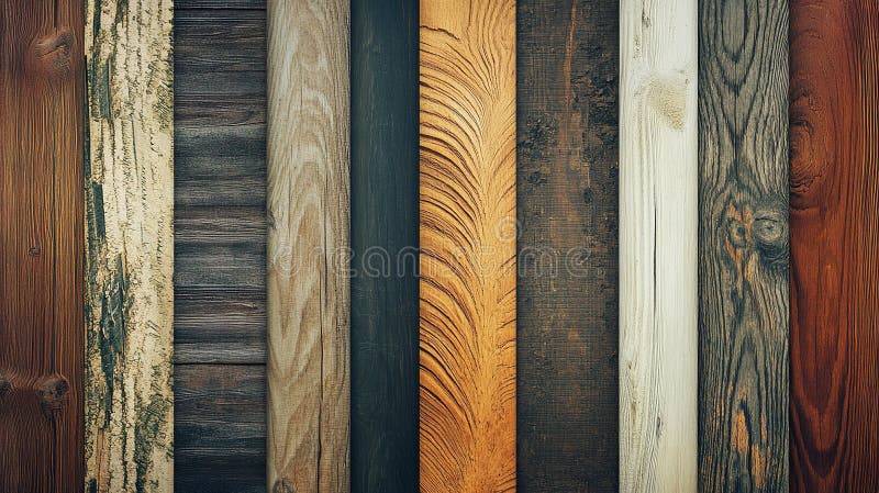 Varied Wooden Planks Arranged Side by Side with Unique Textures and ...