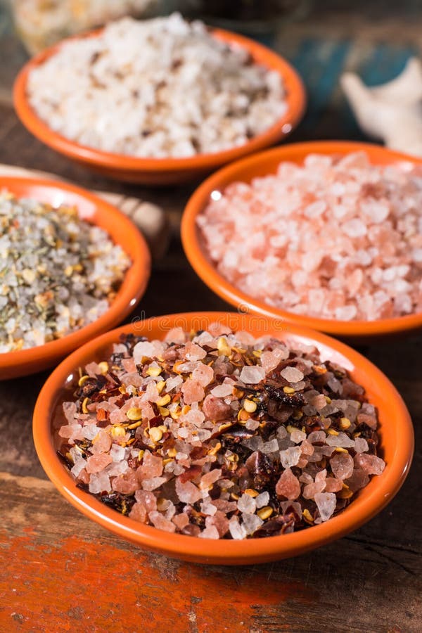 Variedad De Sal Del Mar, Sal Himalayan Rosada, Sal Colorida Con Dri ...