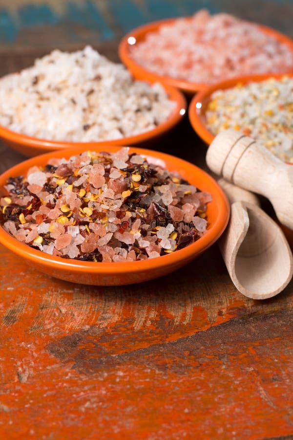 Variedad De Sal Del Mar, Sal Himalayan Rosada, Sal Colorida Con Dri ...