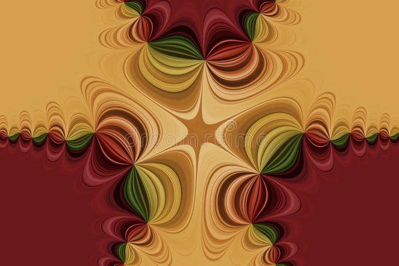 Variegated Curved Lines with Small Star Inside, Abstract Decorative ...