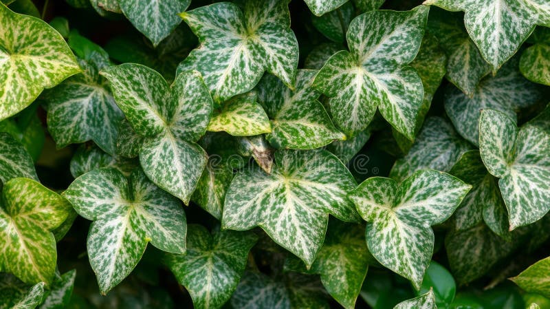 Variegated Ivy Leaves Closeup Stock Illustration - Illustration of ...