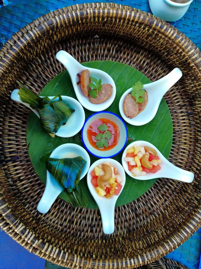 Appetizers in a Unique Thai Style Setting. Stock Image - Image of thai ...