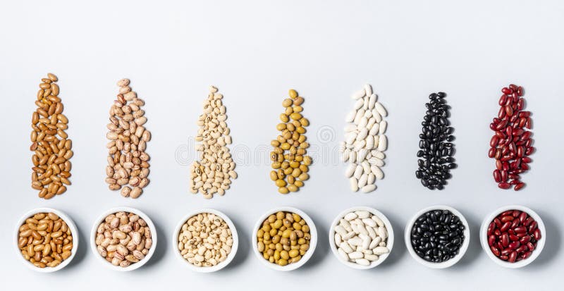 Varieties of Beans on Gray Background Stock Photo - Image of hummus ...