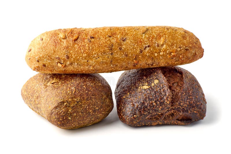Varieties of Bread Buns on White Background Stock Photo - Image of ...