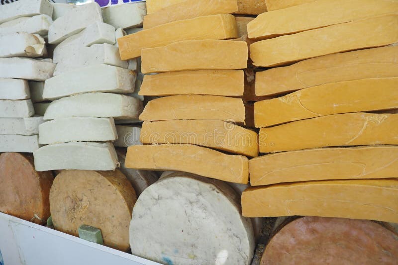 Varieties of Cheese Stacked Neatly at Local Market Stall Stock Image ...