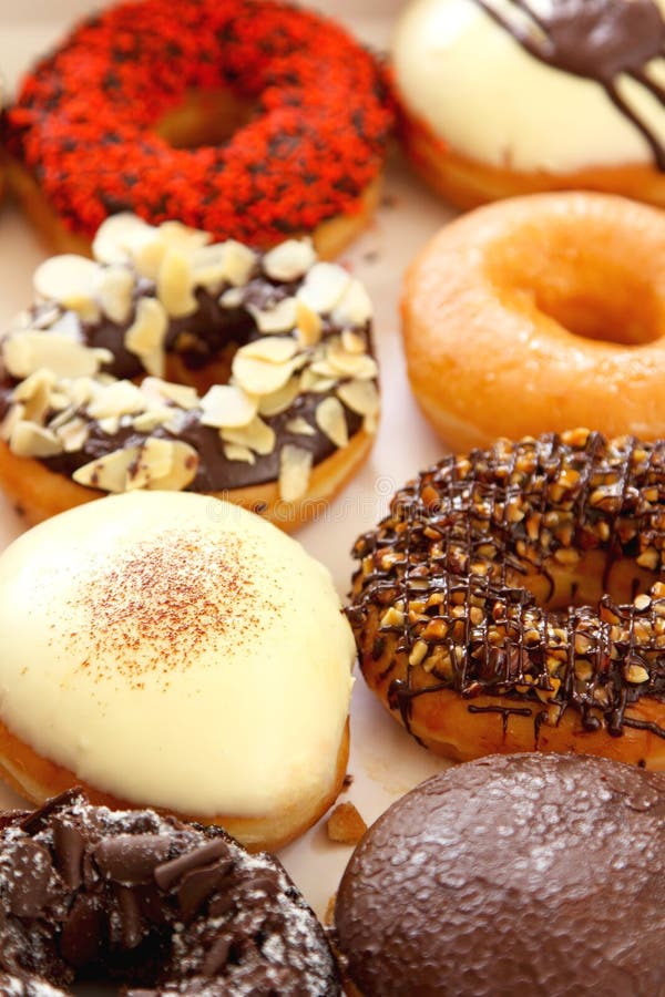 Varieties of Decorated Donuts Stock Image - Image of fatty, flour: 22060735