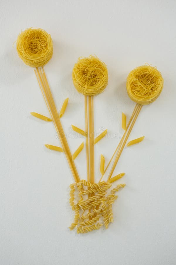 Varieties of Pasta Forming Flower Stock Image - Image of recipe, fresh ...