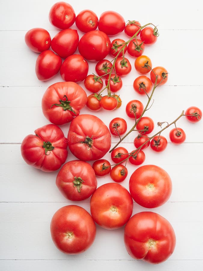 Varieties of Red Organic Tomatoes Stock Image - Image of cherry ...