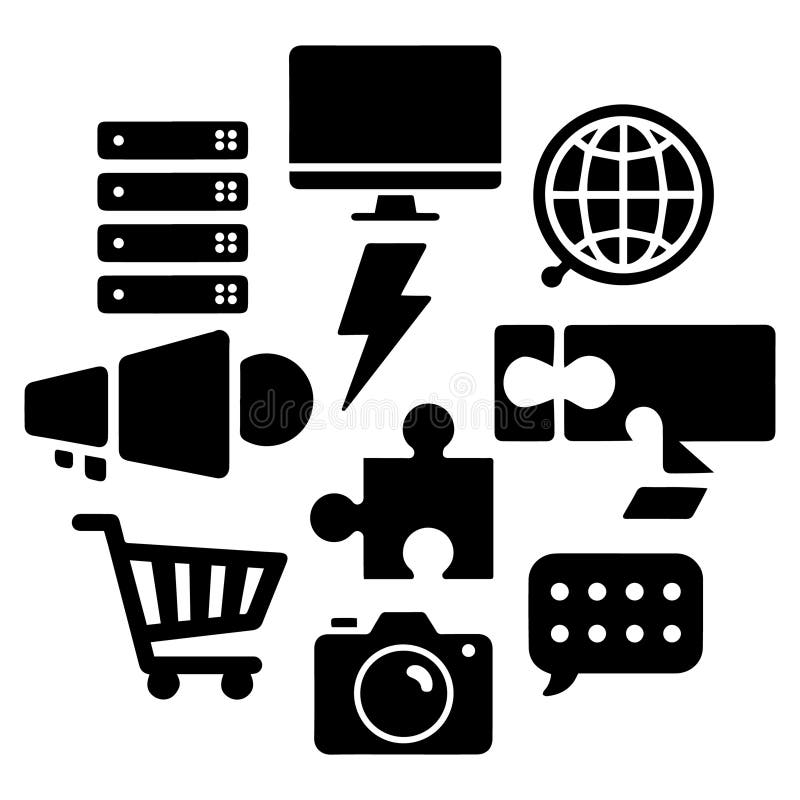 Varieties Web, Computer, Shop Icon Set Stock Illustration ...