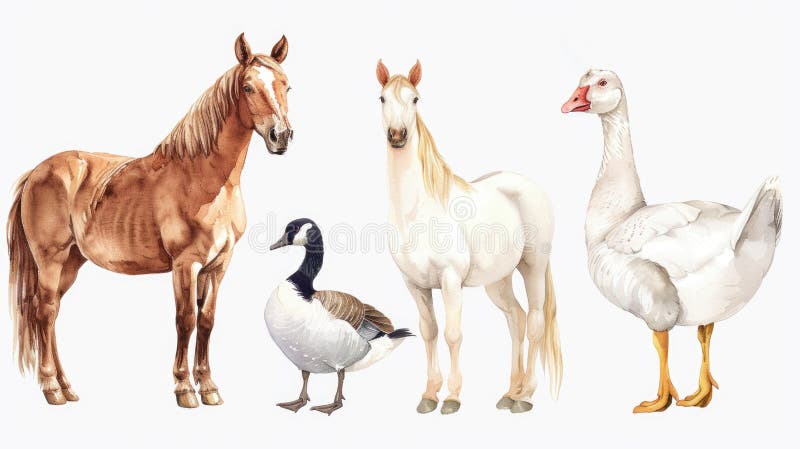 A Variety of Animals Standing in Unity. Suitable for Educational ...