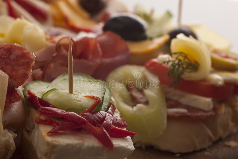Variety of Appetizers on a Buffet Stock Photo - Image of meat, snack ...
