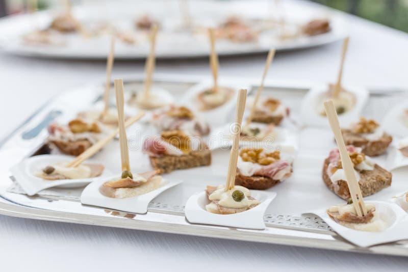 Variety Appetizers and Finger Food Stock Image - Image of meal ...