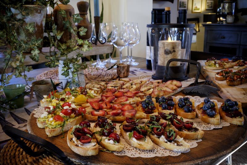 Variety of Appetizers on a Table Stock Image - Image of party ...