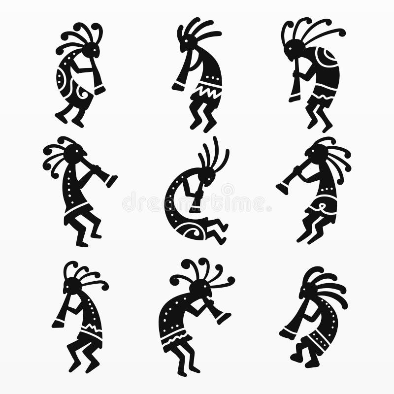 Variety of Aztec Elements Set Stock Illustration - Illustration of ...