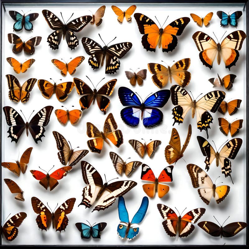 Variety of Beautiful Butterflies - Ai Generated Image Stock ...