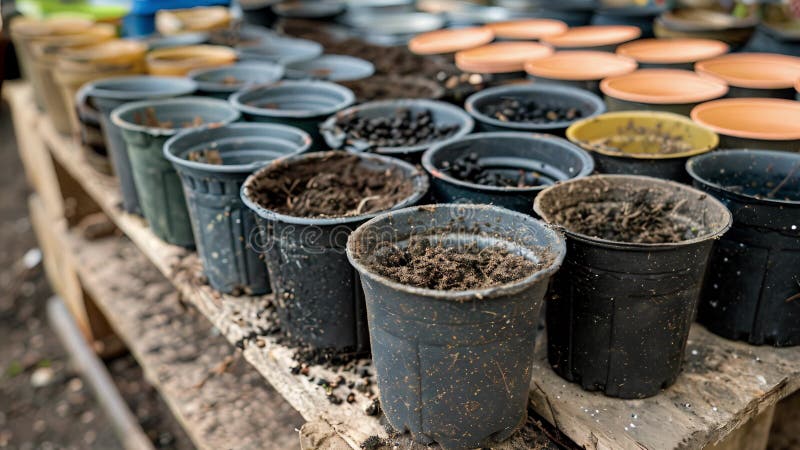 A Variety of Biodegradable Pots Made from Different Materials All Lined ...