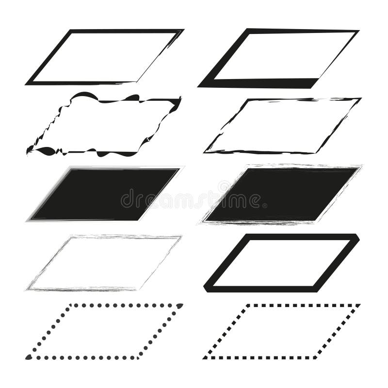 Variety of Black Frames. Dotted and Solid Lines. Vector Graphic ...