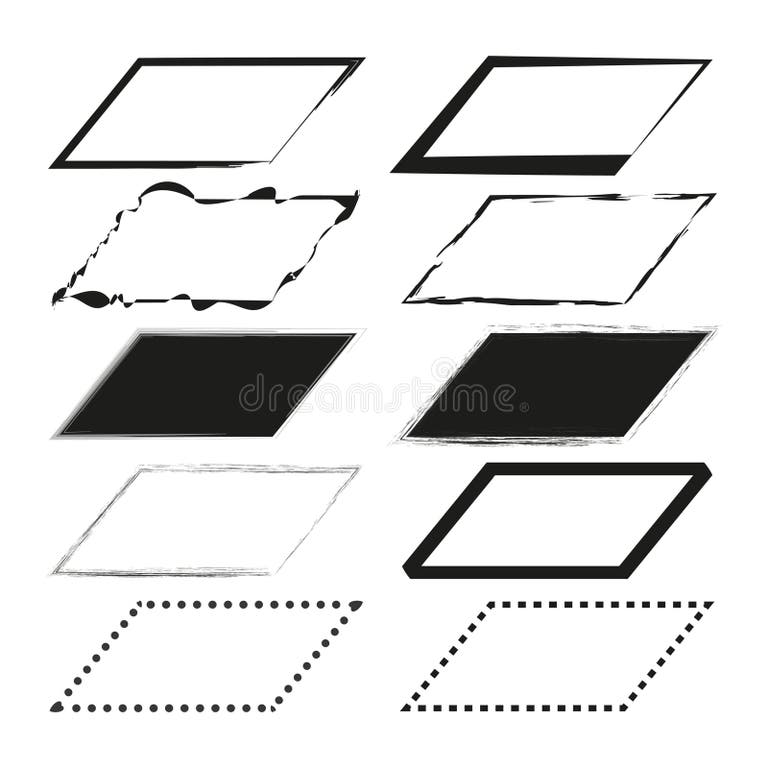 Variety of Black Frames. Dotted and Solid Lines. Vector Graphic ...