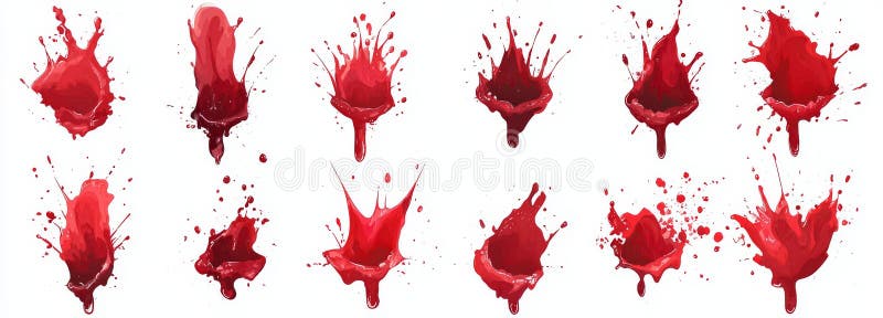 A Variety of Blood Splatter Patterns Designed for Crime and Horror ...