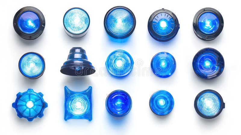Variety of Blue Siren Lights Stock Illustration - Illustration of ...