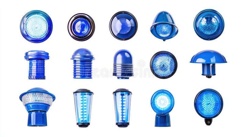 Variety of Blue Siren Lights Stock Illustration - Illustration of ...