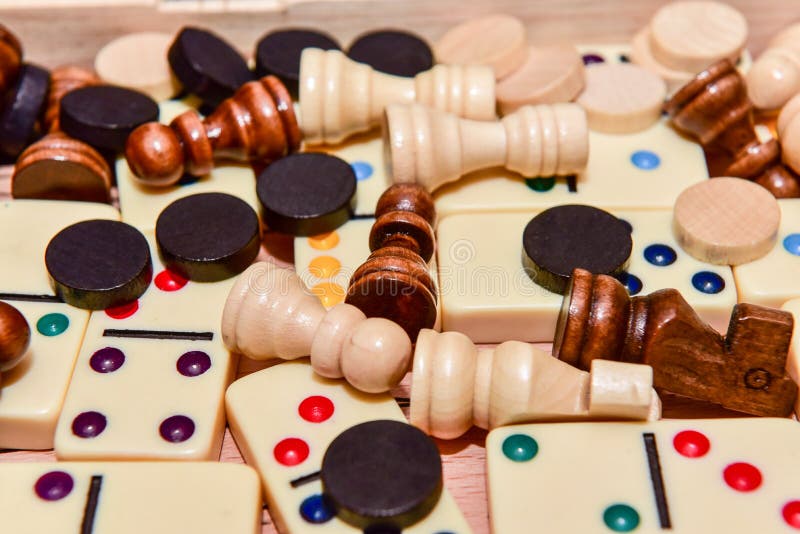 A Variety of Board Game Pieces. a Background Miscellaneous Board Game ...