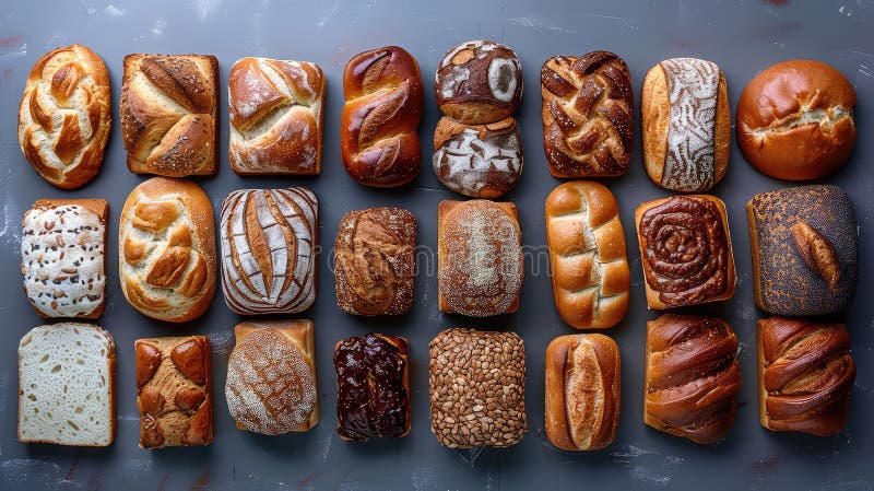 Variety of Bread on a Minimalist Background: a Focus on Shape and Form ...