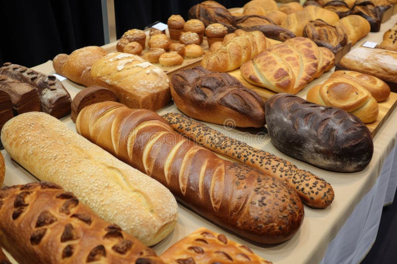 A Variety of Breads, Each Exhibiting a Different Type of Shaping and ...