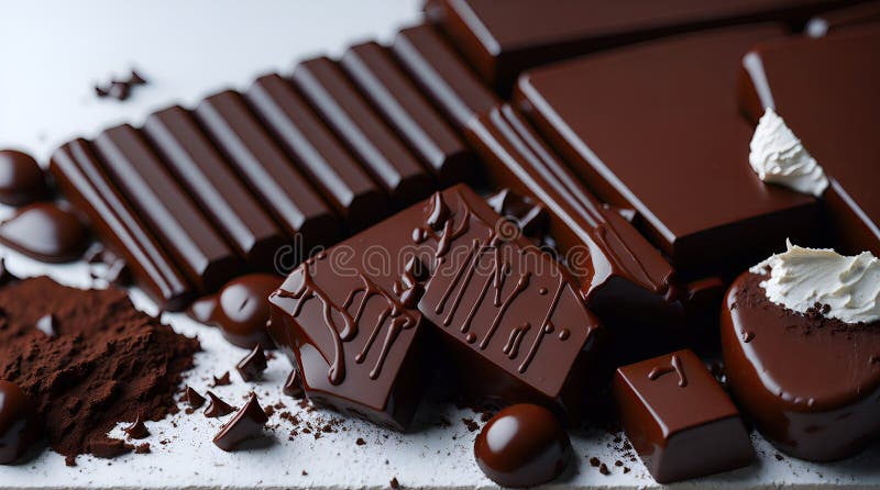 Variety of Broken Chocolate Bars Stock Illustration - Illustration of ...