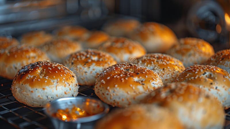 Assorted Buns Sitting on a Rack Stock Photo - Image of sweet, fresh ...