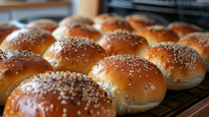 Assorted Buns Sitting on a Rack Stock Image - Image of goods, culinary ...