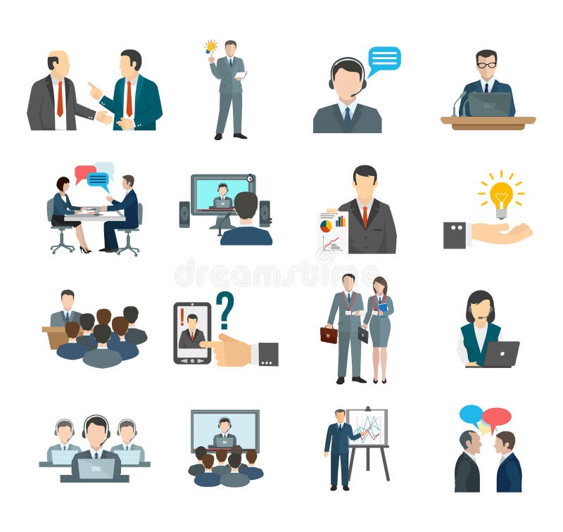 Variety of Business Icon Set Stock Vector - Illustration of businessman ...