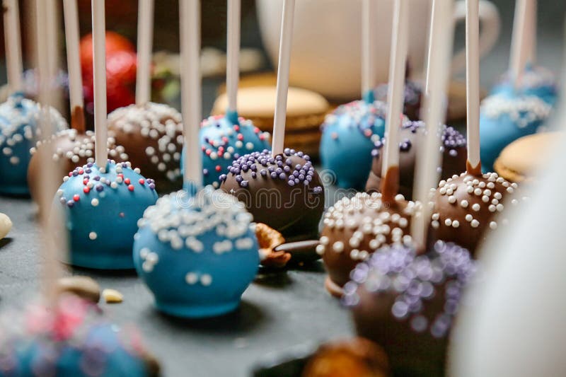 Assorted Cake Pops Arranged on a Table Stock Image - Image of tooth ...
