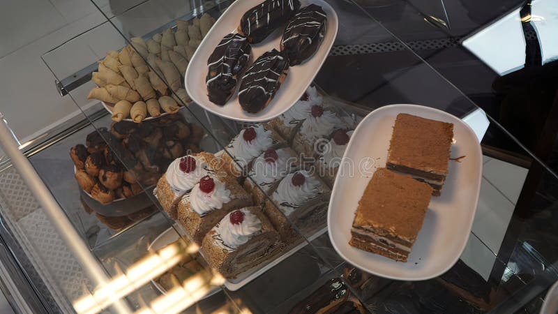 Variety of Cakes on Display at a Buffet in a Restaurant Stock Photo ...