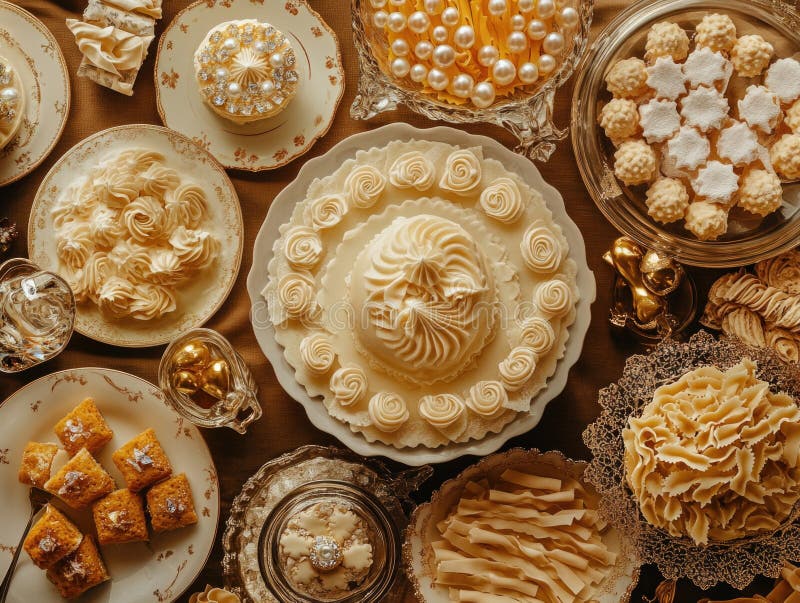 Variety of Cakes on Table stock photo. Image of pastry - 373270638