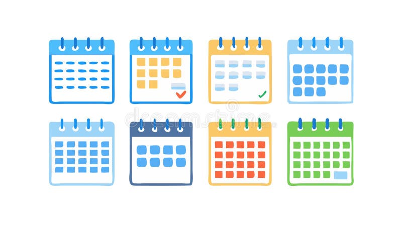 Variety of Calendar Notebooks, Schedule and Planning Tools, Vector ...