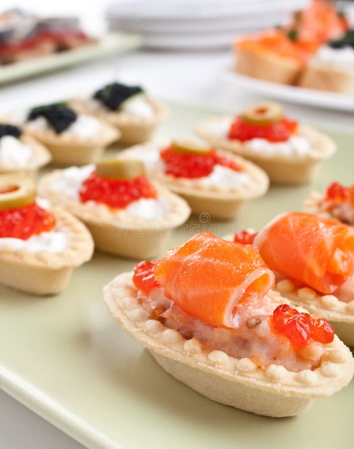 Variety of Canapes stock image. Image of dinner, macro - 38312401