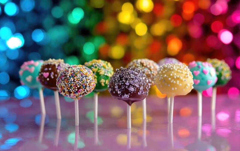 A Variety of Candy Pops with Colorful Coatings and Unique Sprinkle ...